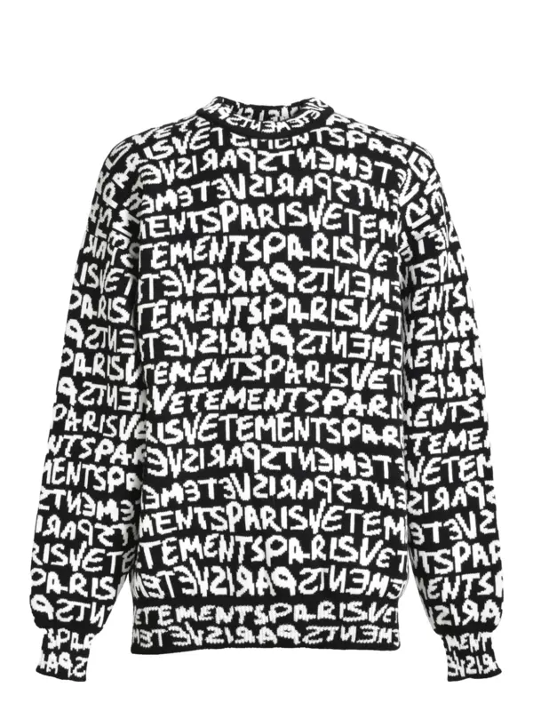 Vetements Intarsia-knit Jumper - Black