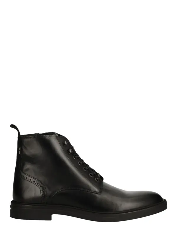 Hugo Boss Leather Ankle Boots - Black