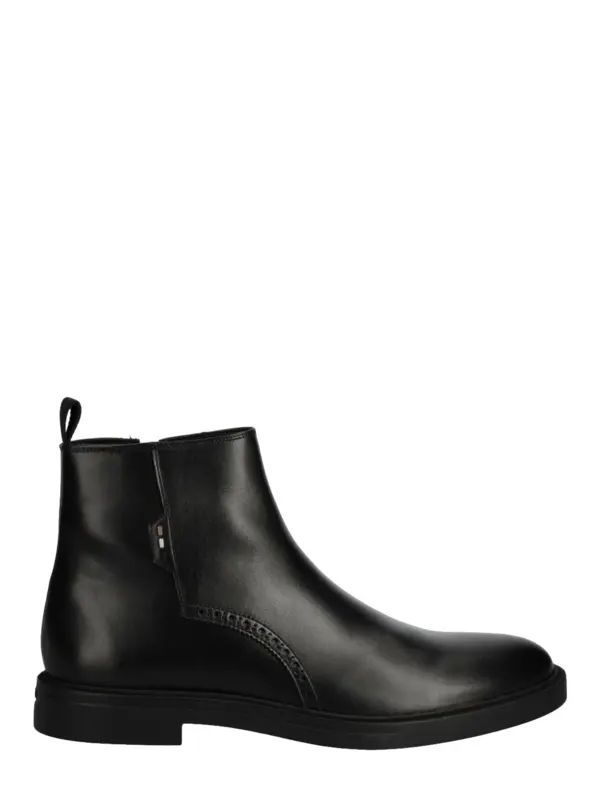 Hugo Boss Leather Ankle Boots - Black