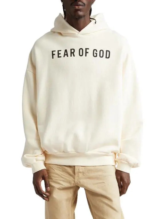 Fear Of God Cotton French Terry Logo Hoodie - White