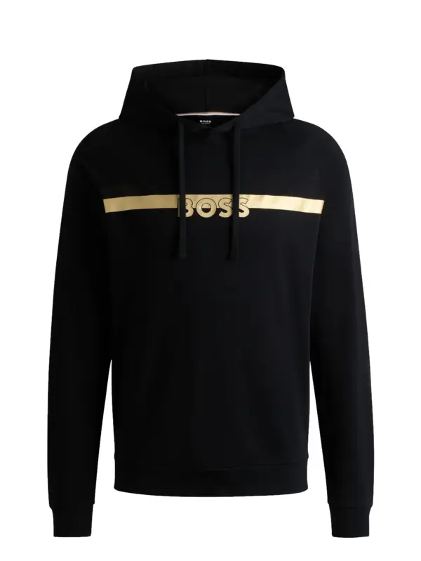 Hugo Boss Logo-print Cotton Hoodie - Black