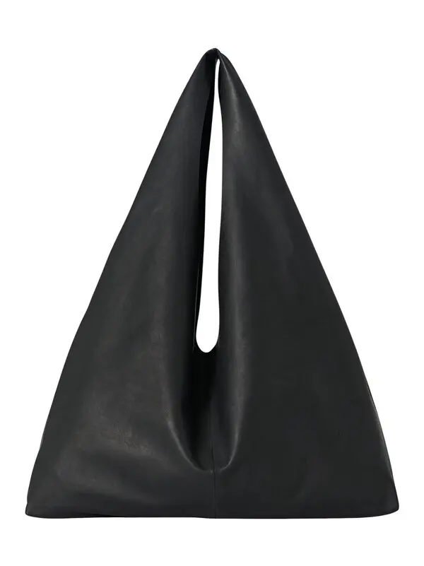 THE ROW Bindle Leather Hobo Bag - Black