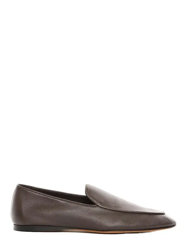 THE ROW Awar Leather Loafers - Brown