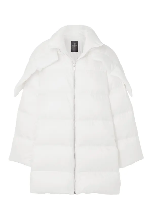Rick Owens Moncler Cyclopic Oversized Hooded Quilted Down Jacket - White