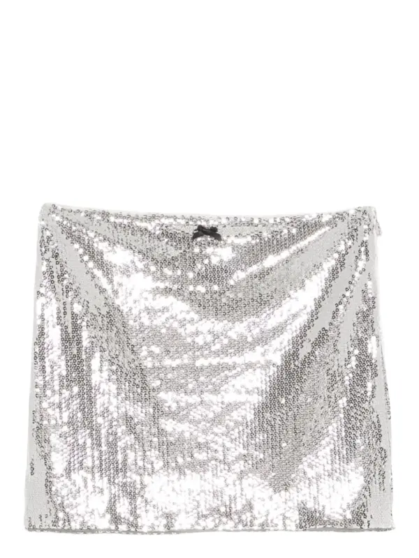 Remain Birger Christensen Sequinned Mini Skirt - Silver