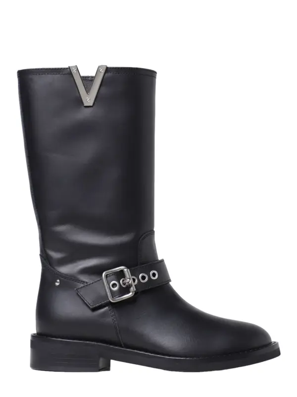 VIA ROMA 15 Flat Ankle Boots - Black