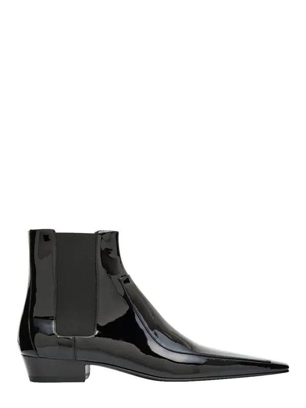 Saint Laurent Jose 30 Patent Leather Chelsea Boots - Nero