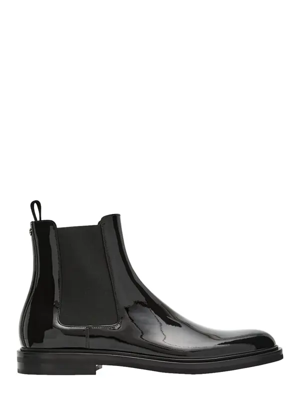 Dolce & Gabbana Patent Leather Chelsea Boots - Blk