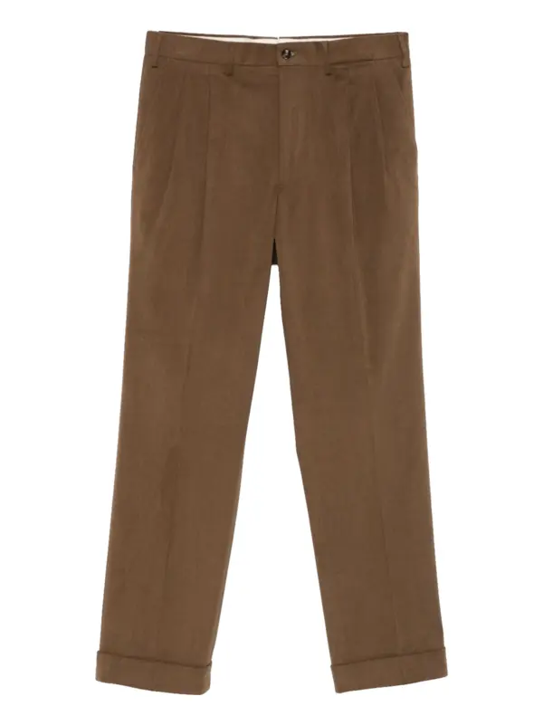 DELL'OGLIO Tapered Trousers - Brown