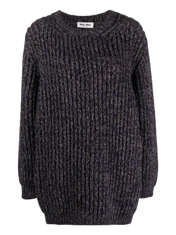 Miu Miu Virgin Wool Knit Jumper - Blue
