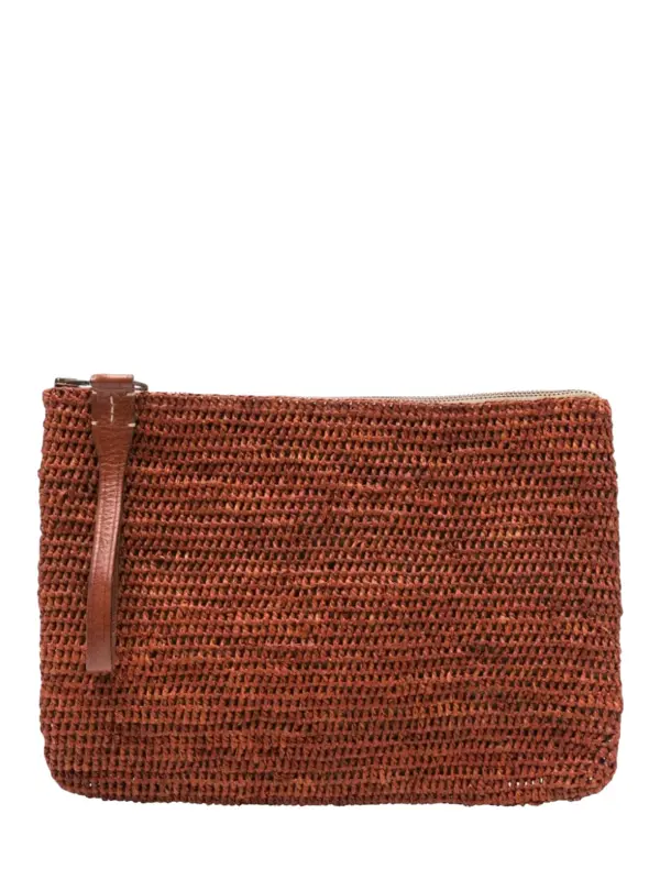 IBELIV Raffia Woven Clutch - Brown