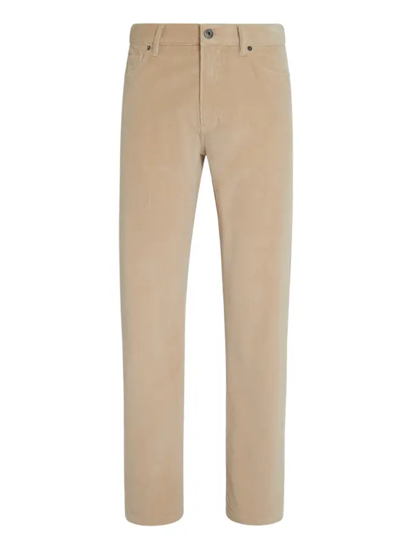 Zegna Cashco Roccia Slim Fit Trousers - Light Taupe