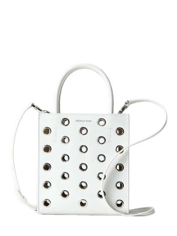 Veronica Beard Small Grommet Shopper - Off-white/silver