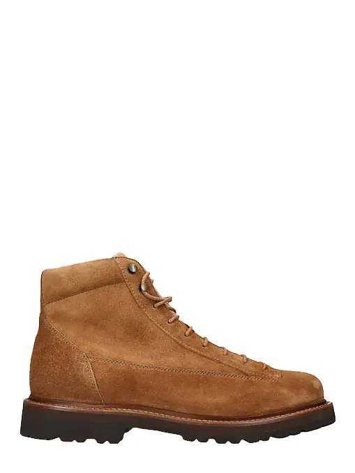 Brunello Cucinelli Corduroy-insert Suede Ankle Boots - Tan