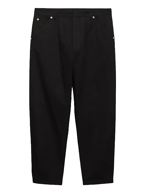 Prada Tapered-leg Relaxed Cotton Trousers - Black