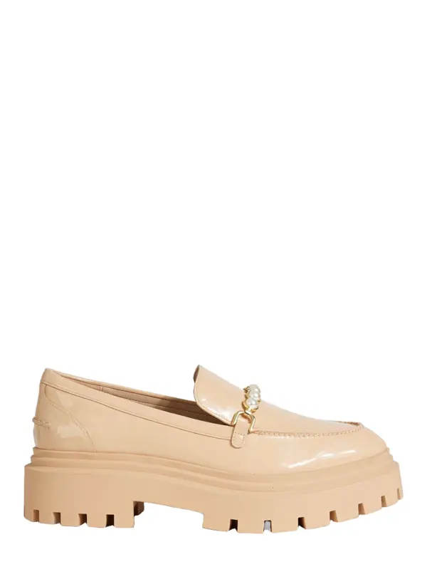 STUART WEITZMAN Perla Embellished Loafers - Beige