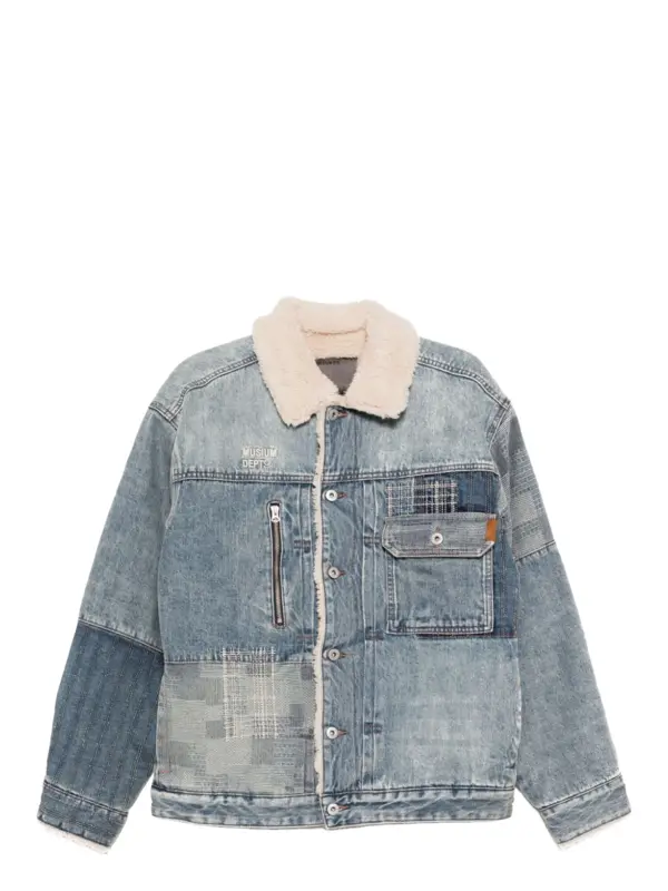 MUSIUM DIV. Logo-embroidered Denim Jacket - Blue