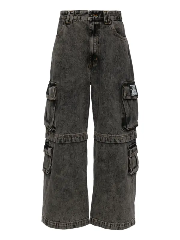 MUSIUM DIV. Logo-patch Cargo Trousers - Black