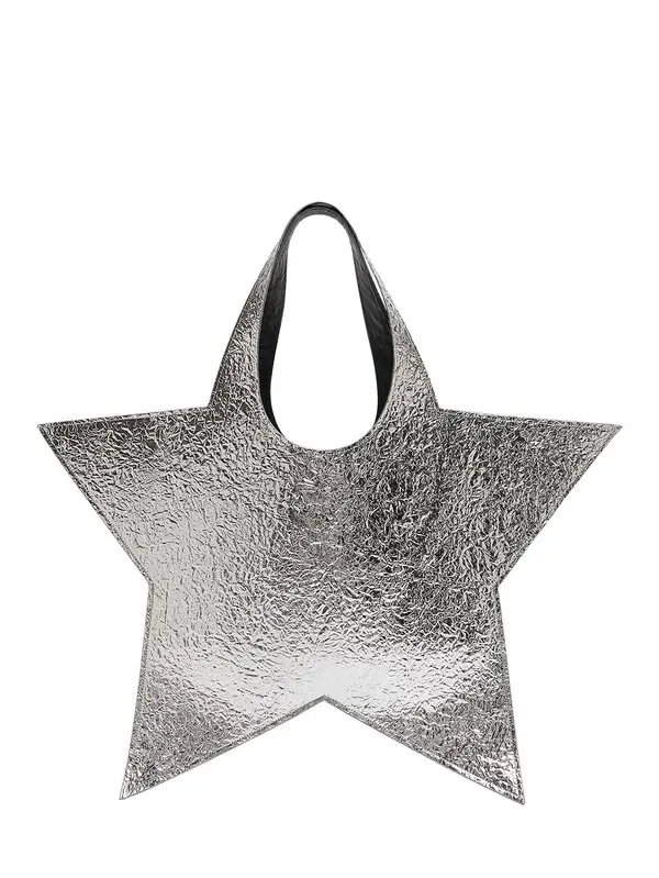 Coperni Star Foil Leather Tote Bag - Silver