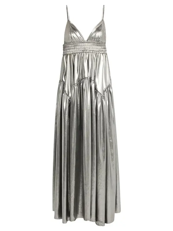 Rosetta Getty Metallic Maxi Camisole Dress - Silver