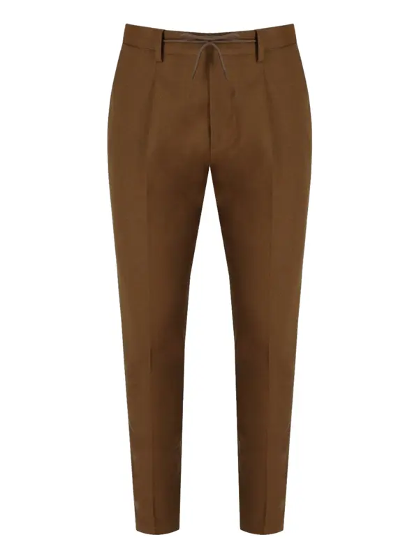 MANUEL RITZ Virgin Wool Trousers - Brown