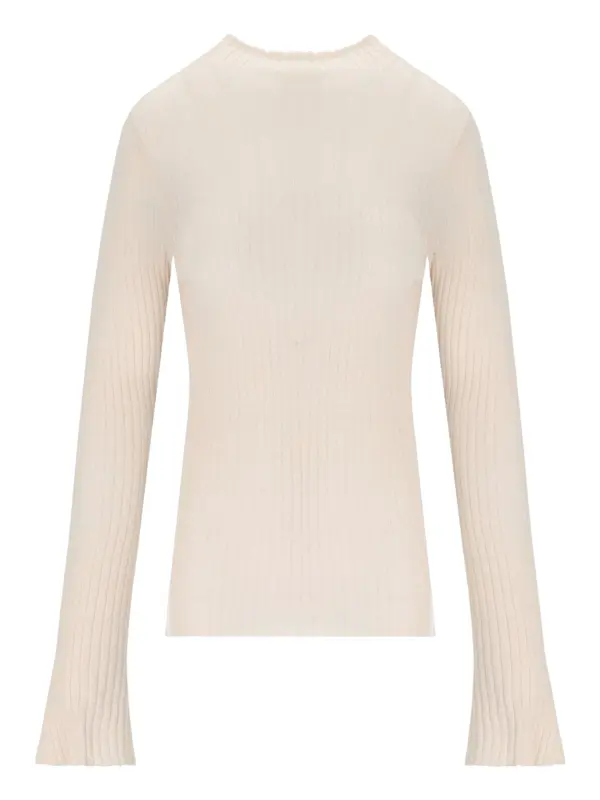 CRUNA Connie Ribbed Jumper - White