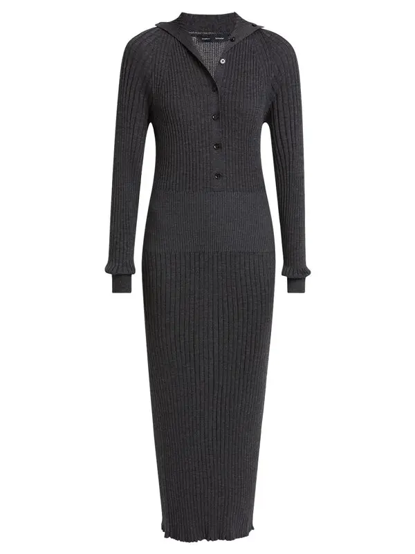 Proenza Schouler Maeve Merino Silk Maxi Dress - Charcoal