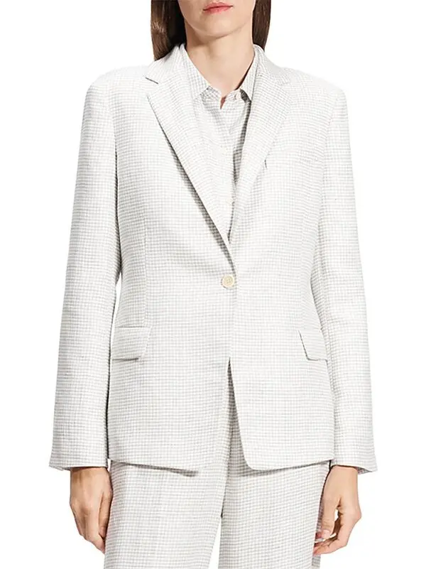 Theory Slim Fit Single Breasted Blazer - Pltnmmulti