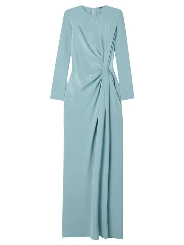 Adam Lippes Draped Silk-crepe Gown - Blue