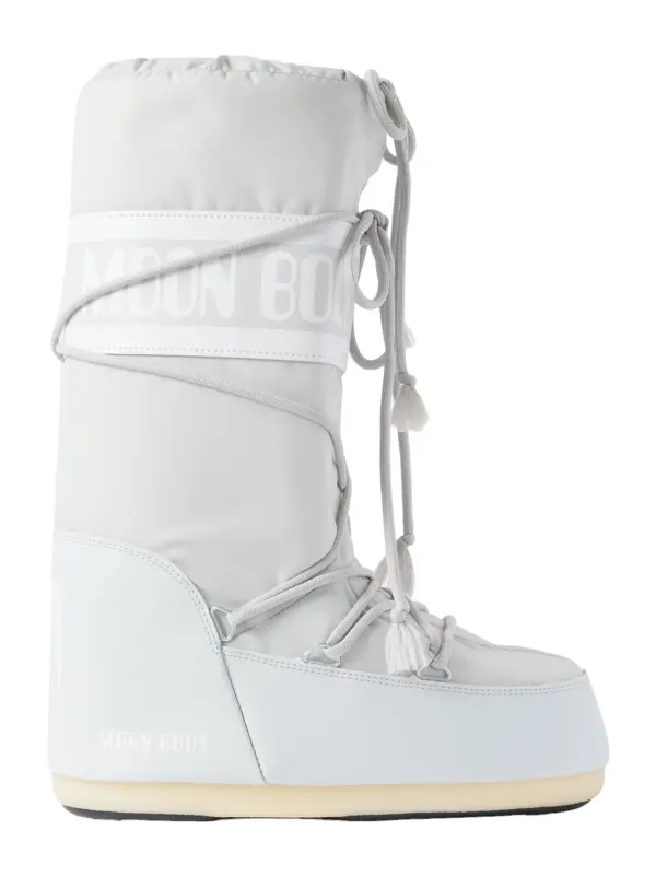 Moon Boot Icon Shell And Faux Leather Snow Boots - Gray