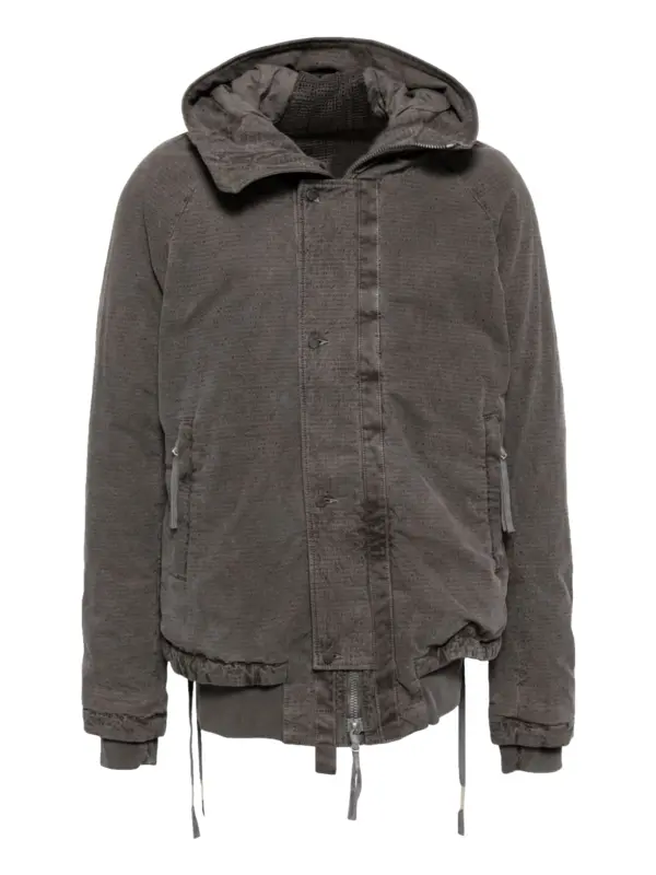 Boris Bidjan Saberi Hooded Padded Jacket - Grey