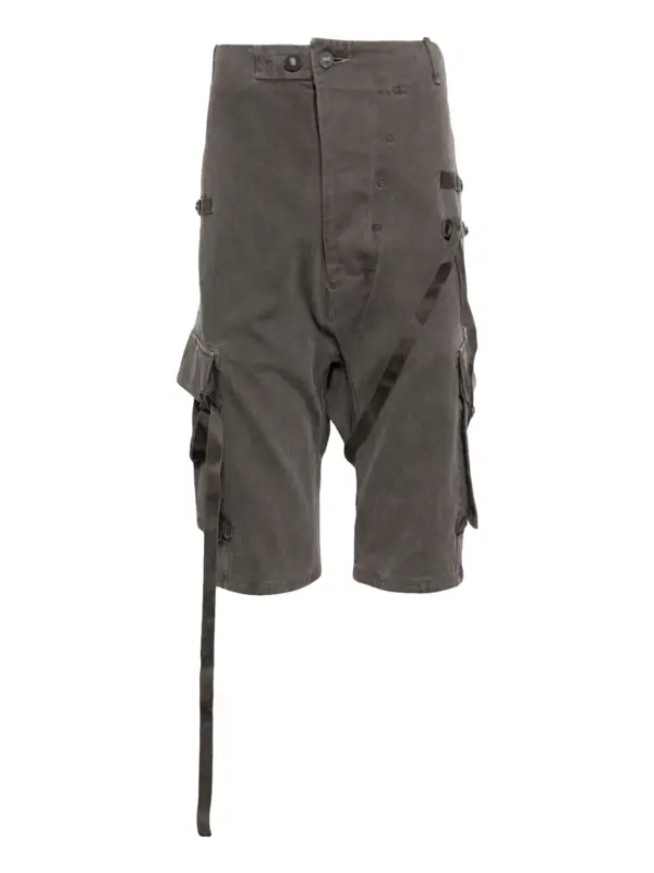 Boris Bidjan Saberi Stonewashed Cargo Track Shorts - Grey