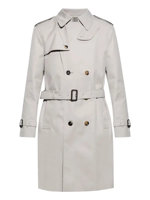 Burberry Double-breasted Belted Trench Coat - Grey