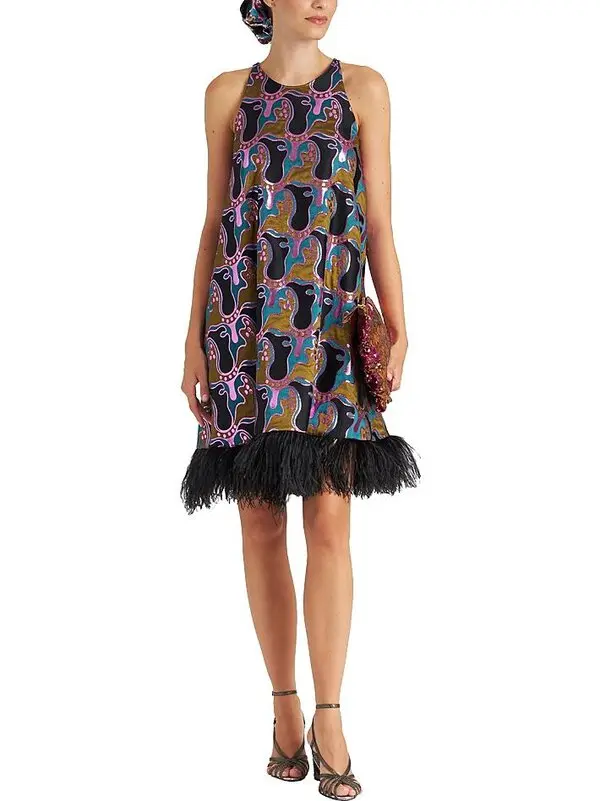 La DoubleJ La Fenice Mini Dress - Spritz Blue Petrol