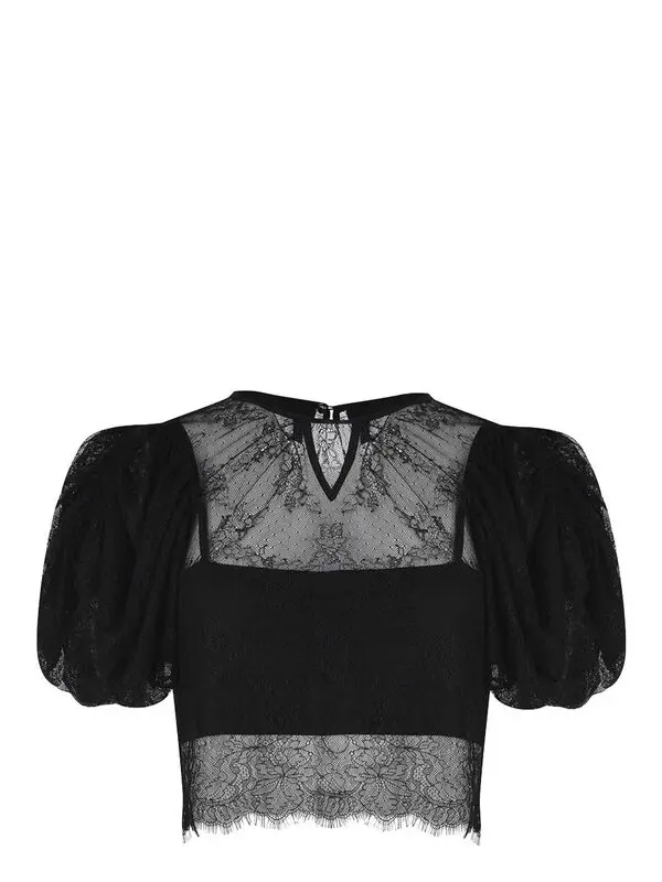 Remain Birger Christensen Lace Top - Black