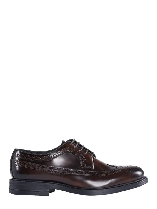 PAUL STUART Maxwell Wingtip Brogue Derby Shoes - Cognac