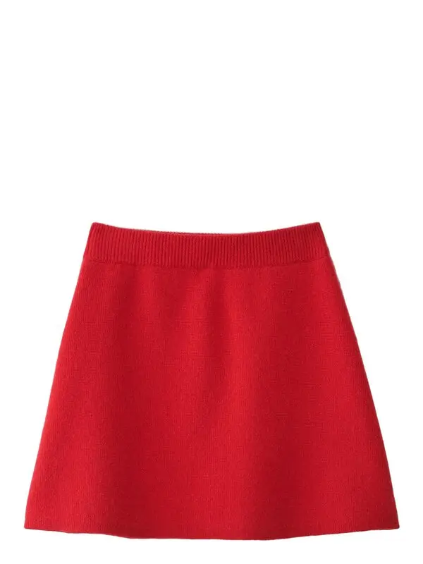 LISA YANG STORE The Clare Knit Mini Skirt - Berry