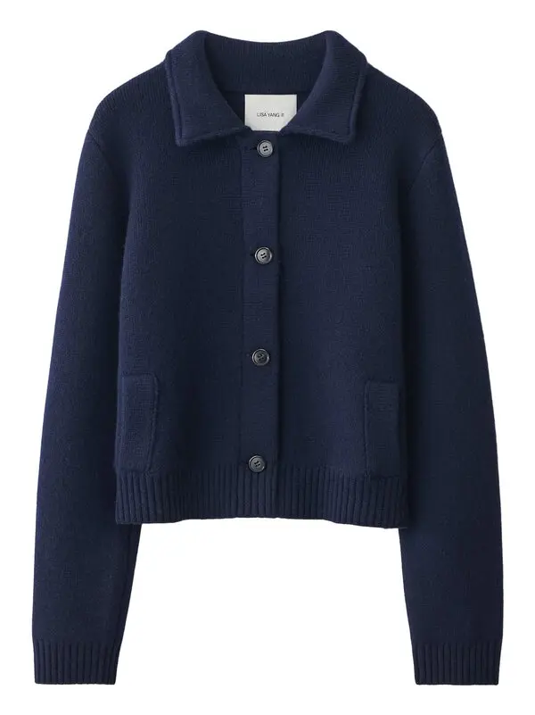 LISA YANG STORE The Lynna Cardigan Jacket - Navy