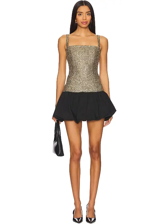 Amanda Uprichard Bellona Mini Dress - Gold & Black