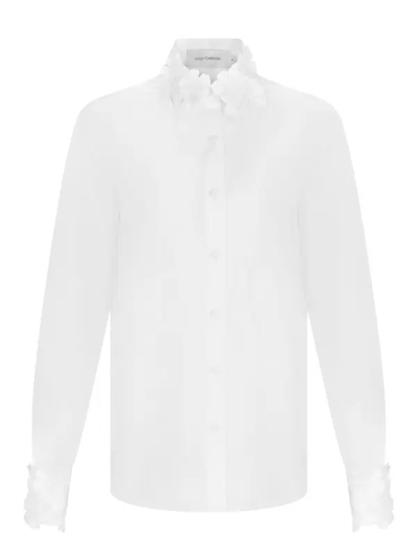 Silvia Tcherassi Floral Appliqué Shirt - White