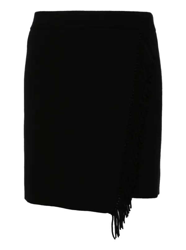 LISA YANG Fringe Wrap Skirt - Bl Black