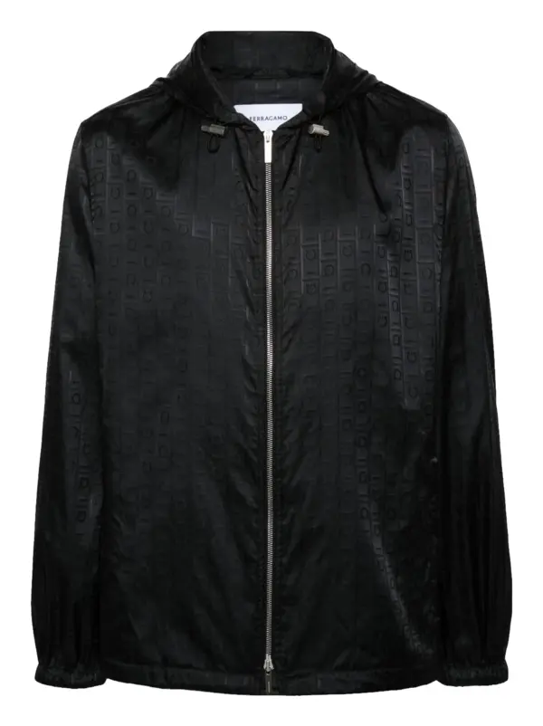 FERRAGAMO Gancini Hooded Jacket - Black