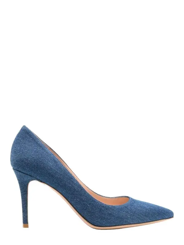 GIANVITO ROSSI 85mm Denim Pumps - Blue