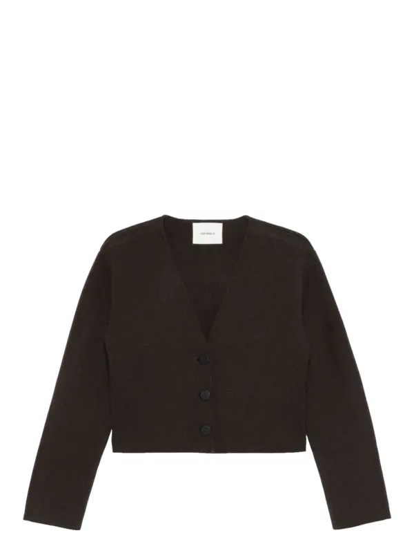 LISA YANG Waffle Knit Cropped Cardigan - Brown