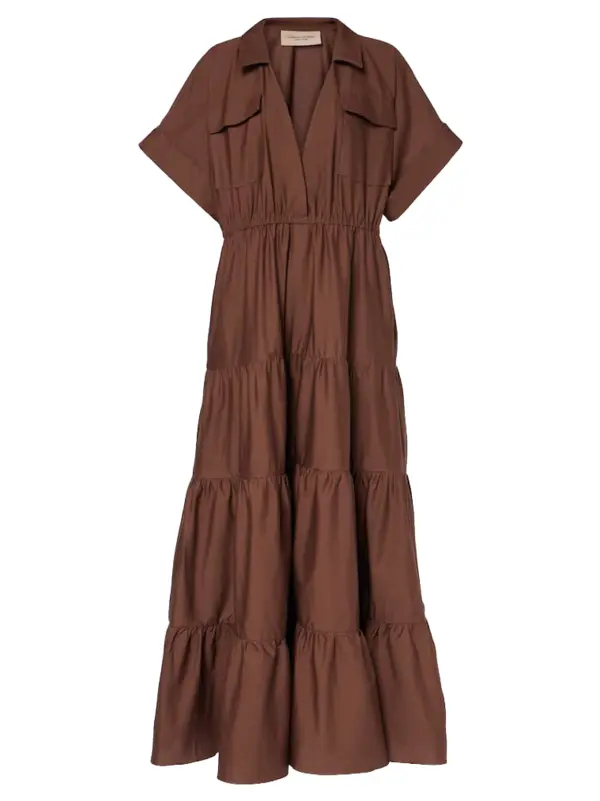 ADRIANA DEGREAS Tie Cotton Shirt Dress - Red