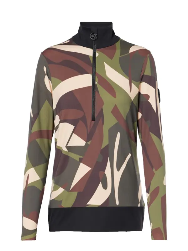 Toni Sailer Wieka Printed Jersey Ski Top - Green