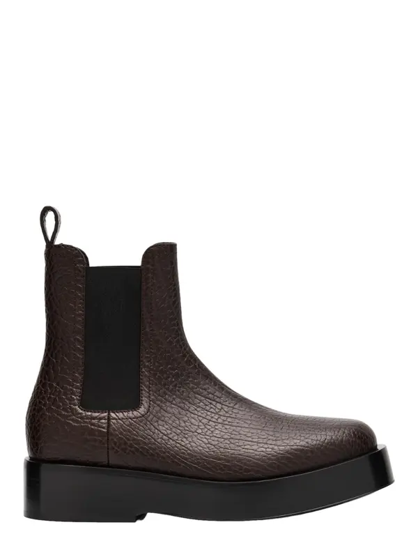 Bottega Veneta Torino Grainy Leather Chelsea Boots - Dark Brown