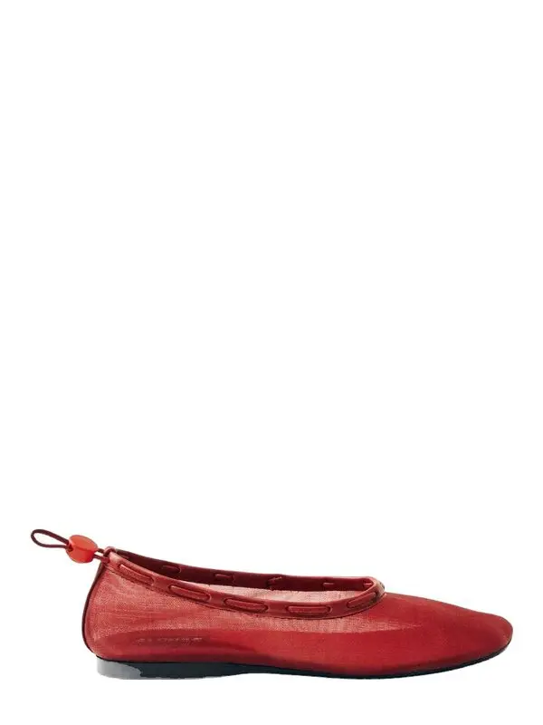 ALOHAS Gill Mesh Ballerinas - Red Mesh Leather