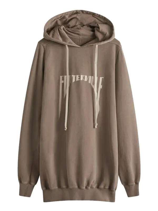 Rick Owens Logo-embroidered Hoodie - Brown