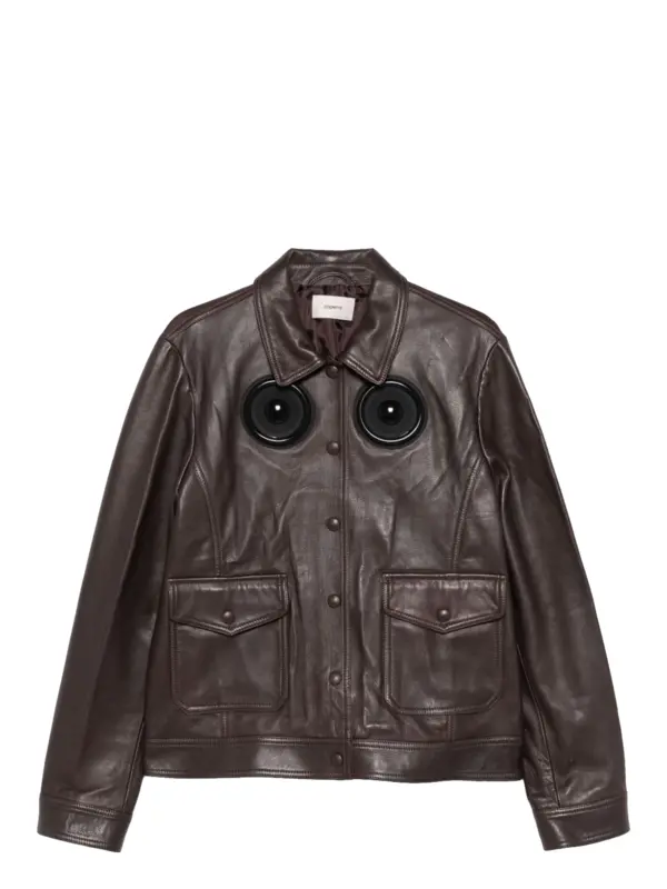 Coperni Appliqué-detail Leather Jacket - Brown